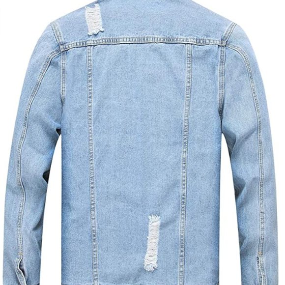 Jackets & Coats | Classic Ripped Slim Denim Jacket With Holes | Poshmark